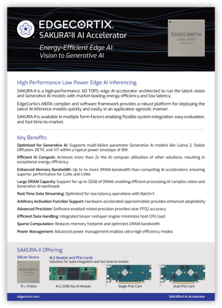 SAKURA-II Energy-efficient Edge AI Co-processor | EdgeCortix